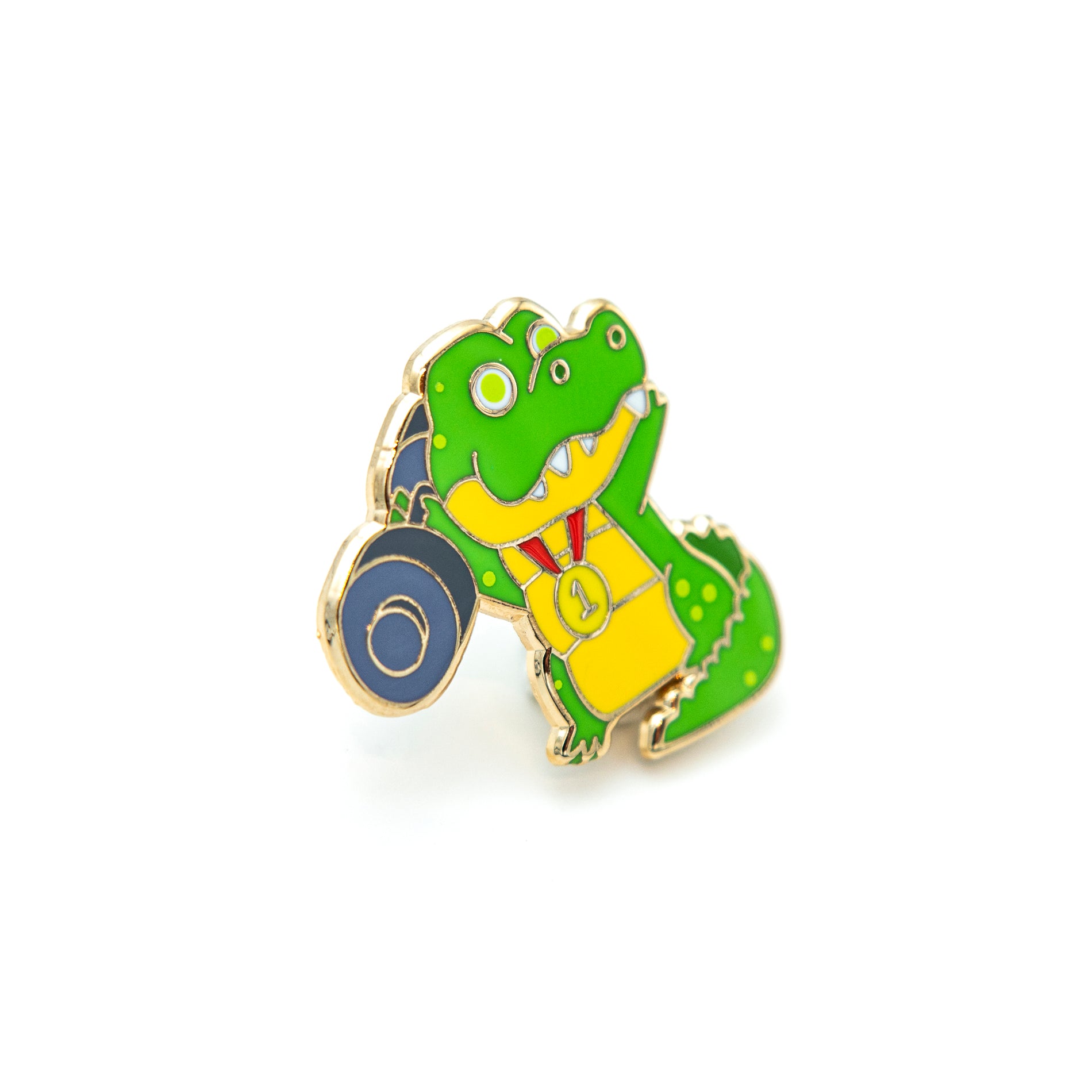 Bodybuilder Crocodile enamel pin - olympic croc lapel pin – LeonRomer