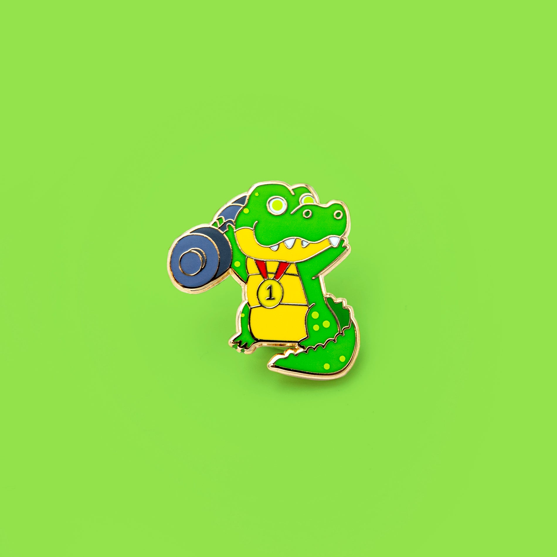 Bodybuilder Crocodile enamel pin - olympic croc lapel pin – LeonRomer