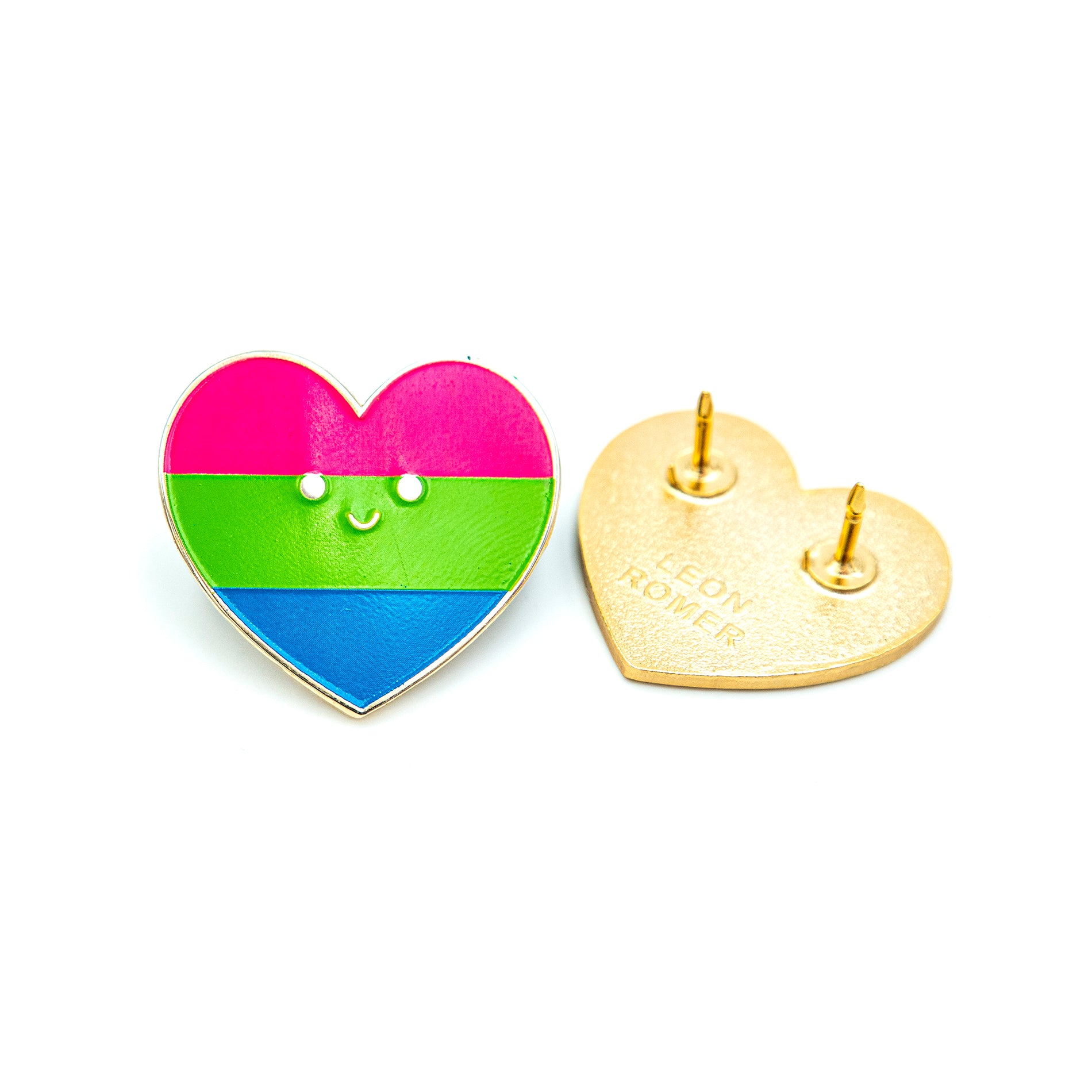 Polysexual Pride Flag Heart Pin - Pride LGBTQAI+ Enamel Pin – LeonRomer