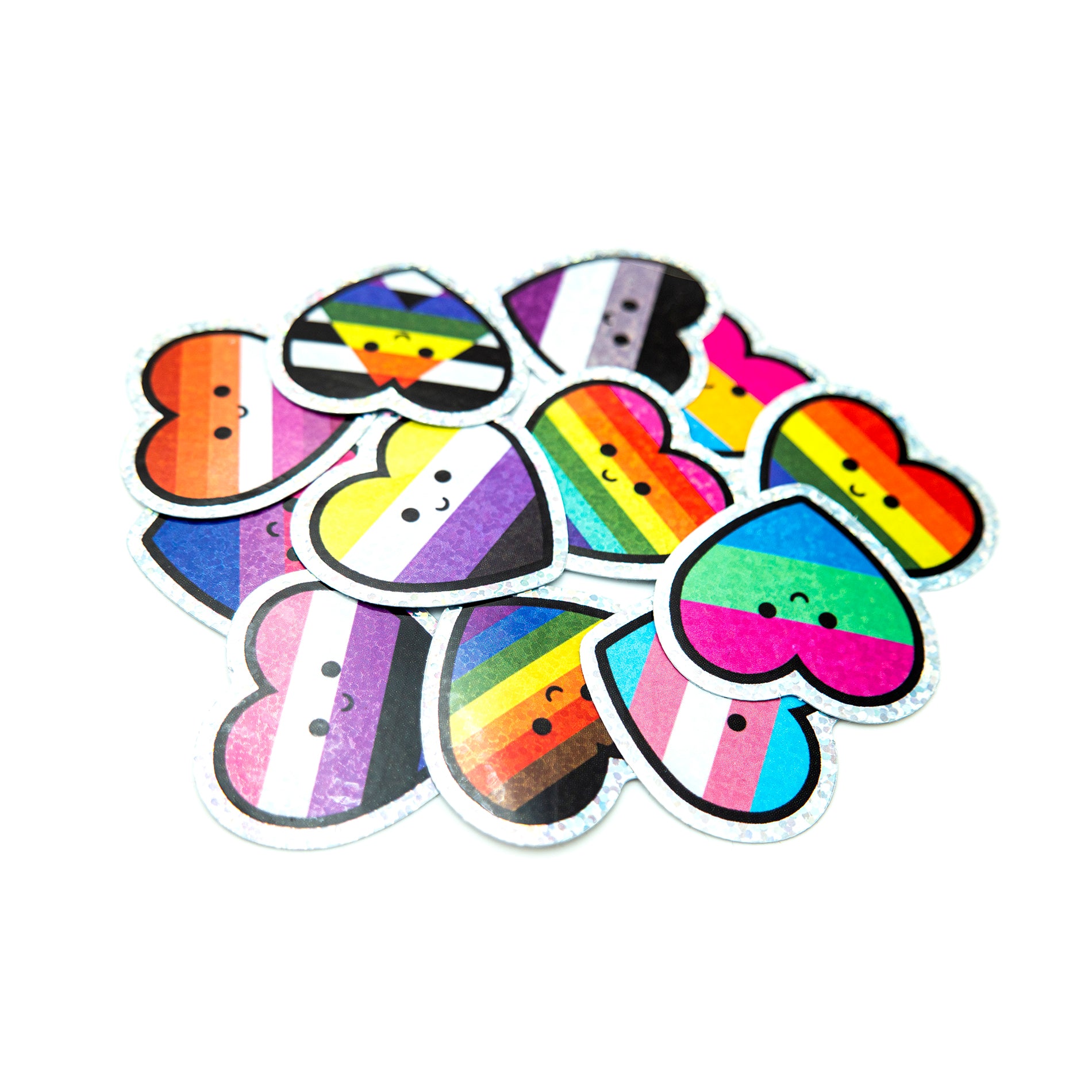 LGBTQAI+ STICKERS - Small Pride Flag glitter stickers – LeonRomer