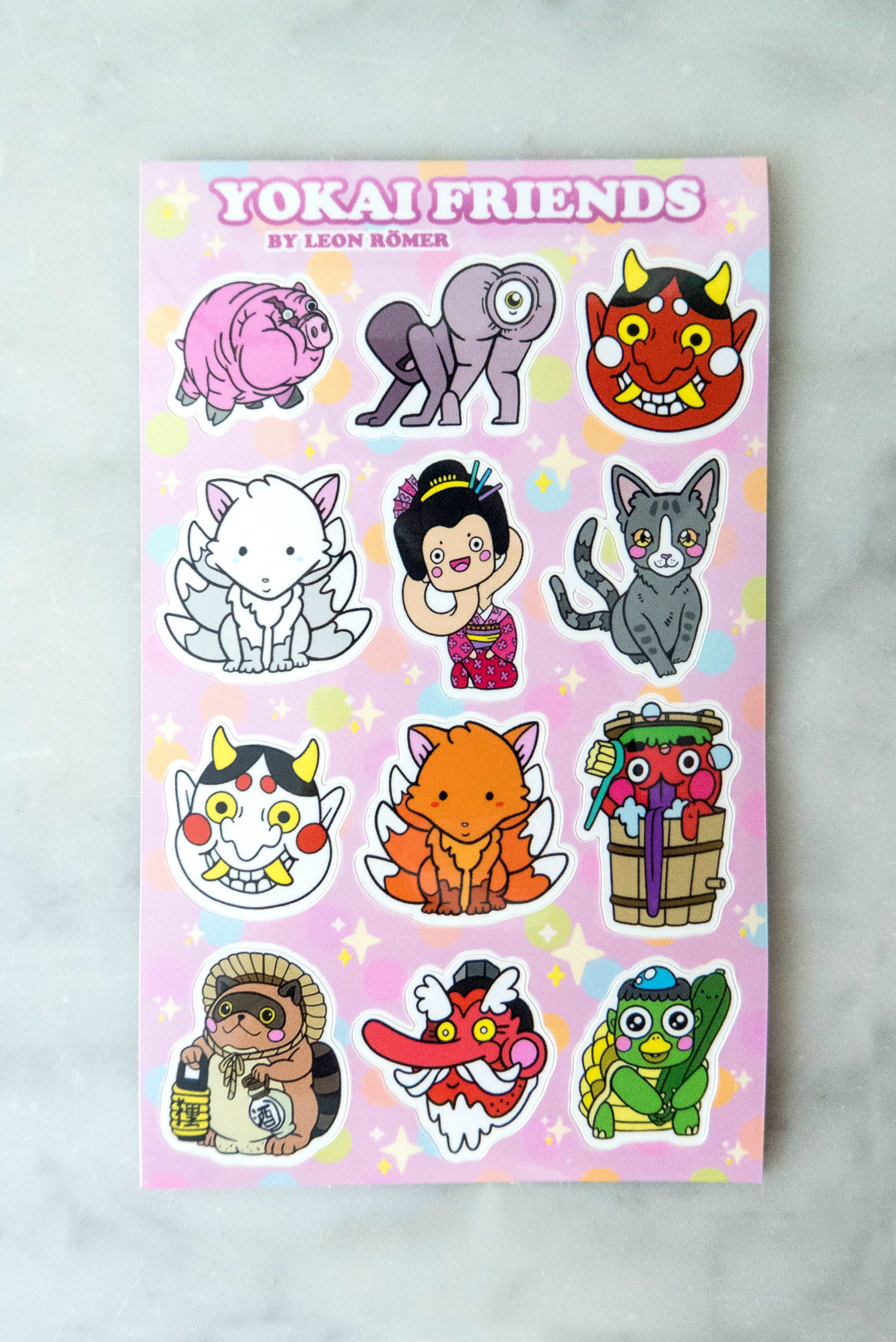 Kawaii Yokai Sticker sheet – LeonRomer